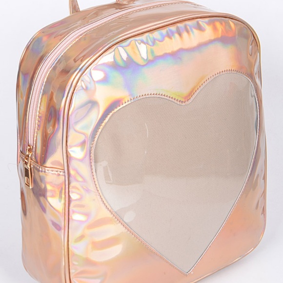3Am Forever | Bags | Holographic Heart Shape Backpack | Poshmark